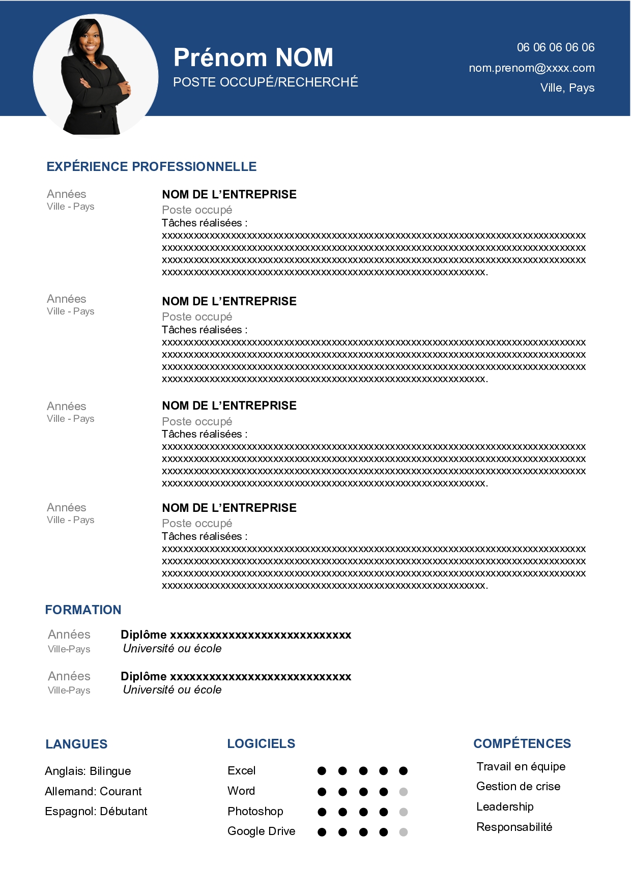 Exemple de Cv Simple gratuit - Offre-emploi.sn